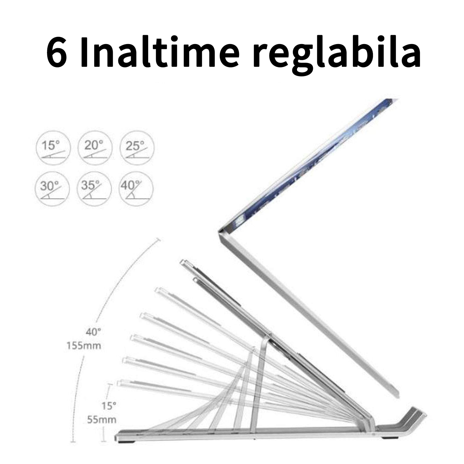 Suport pentru Laptop, Bolongking, Baza pliabila, unghi reglabil ...