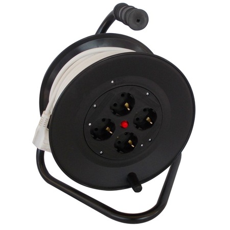 Derulator cablu electric N-96317 PD-4CP, 4 prize, 25 m, 3 x 2.5 mmp ...