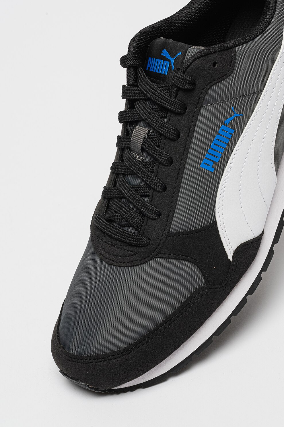 Puma, Pantofi sport cu garnituri contrastante ST Runner, Negru, Alb ...