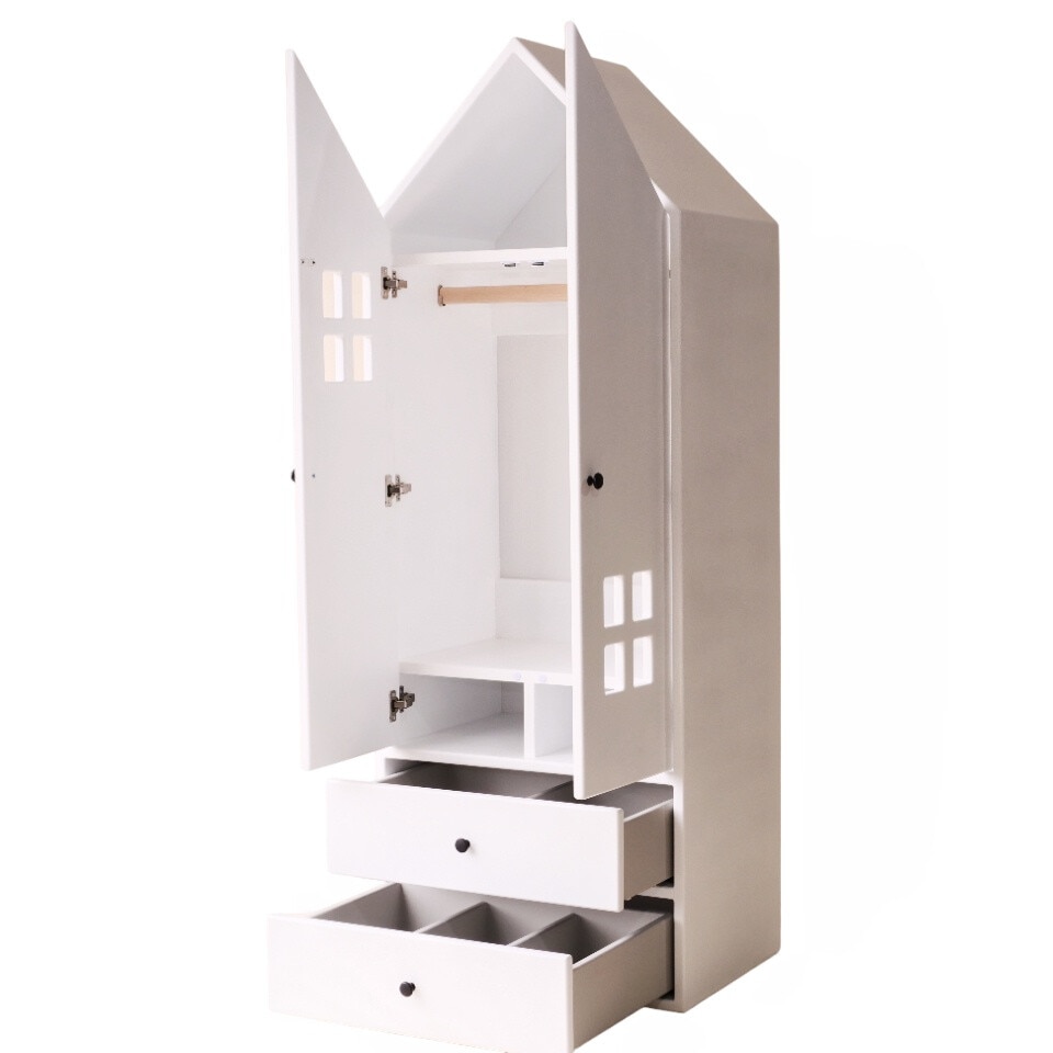 Set dulap de haine pentru copii PREMIUM (asamblat), tip Montessori din ...