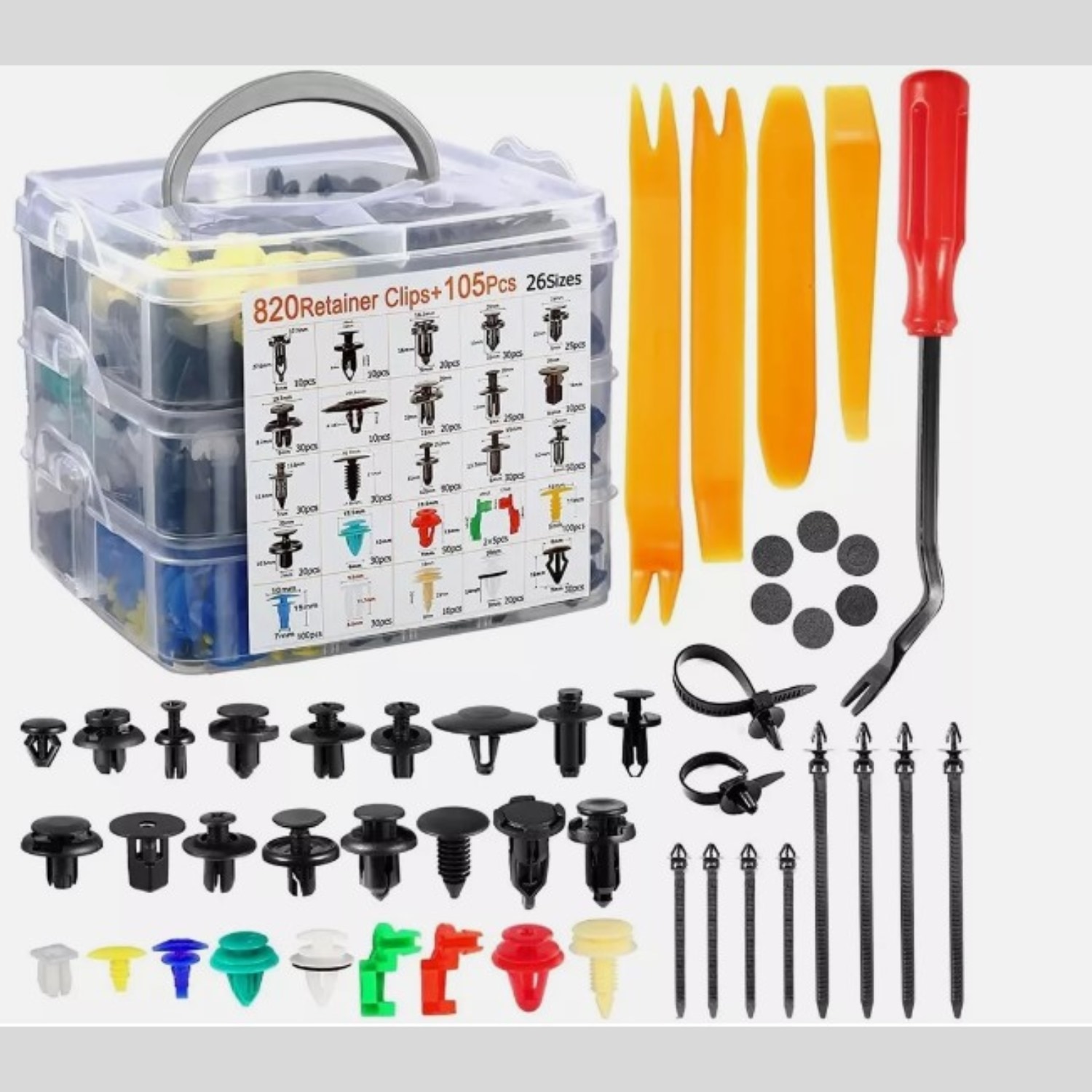 Kit demontat interior auto, Adsinio, 5 piese, 925 cleme si clipsuri, 1 ...
