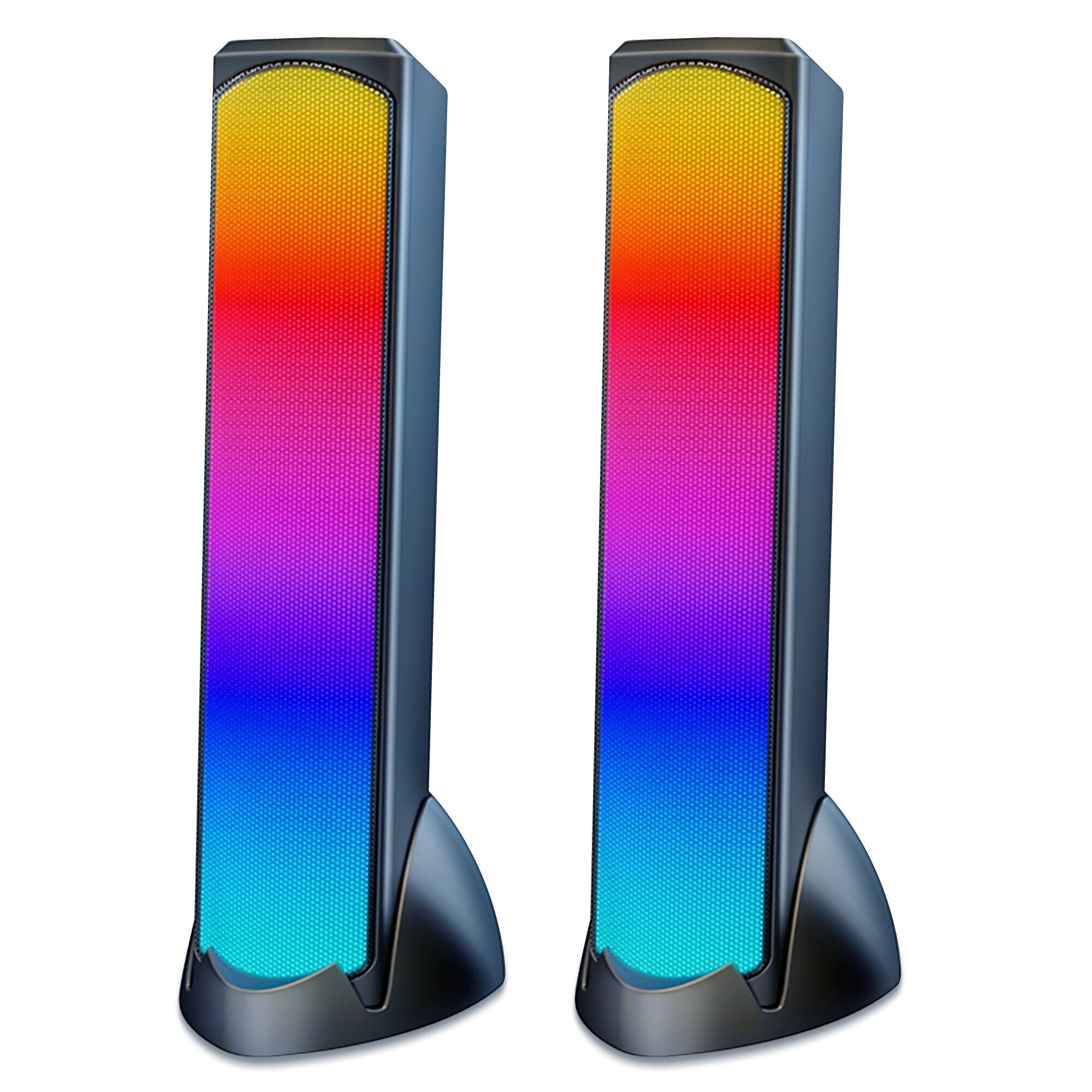 Boxe gaming 2.0, Techmoon®, LED-RGB, stereo, buton de volum ...