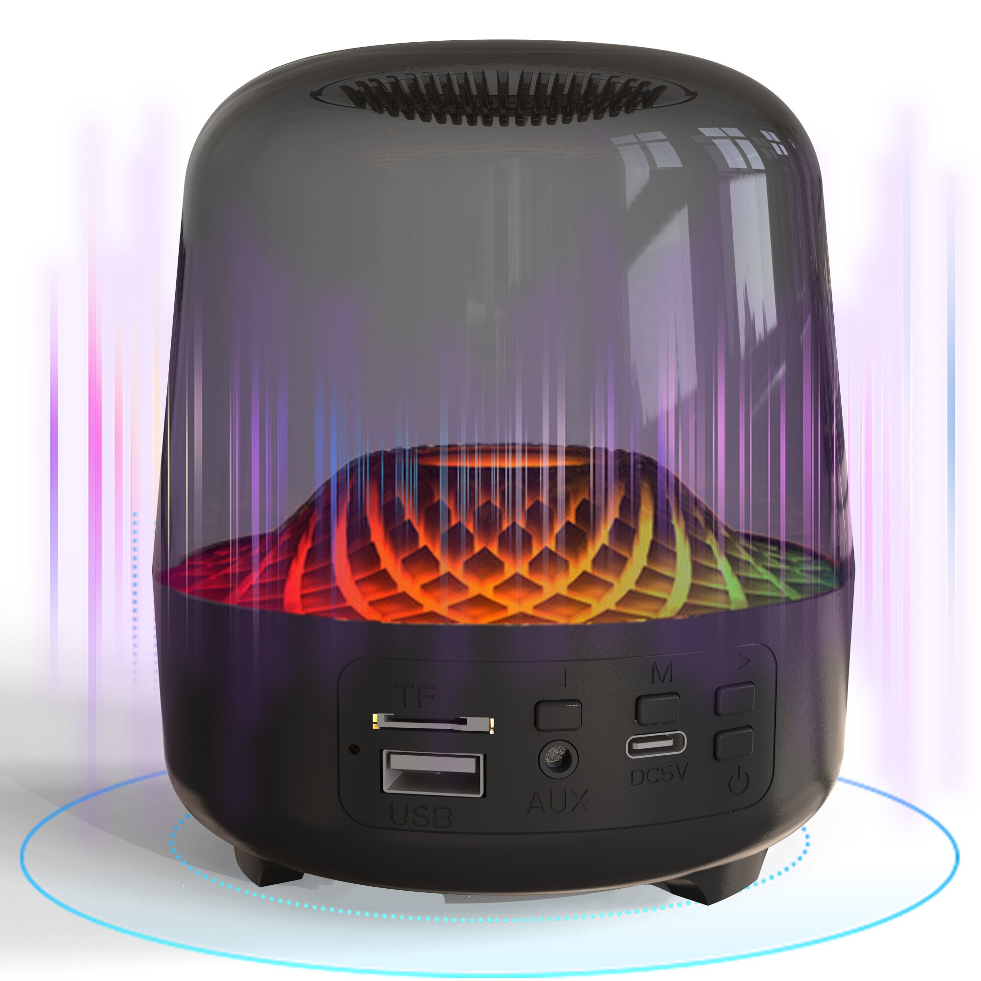 Boxe PC, bass puternic, Techmoon®, lumina ambientala RGB LED 360 ...