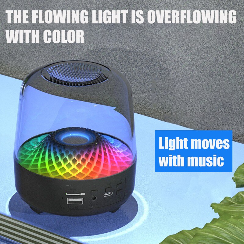 Boxe PC, bass puternic, Techmoon®, lumina ambientala RGB LED 360°, suport AUX 3.5 mm, Bluetooth ...