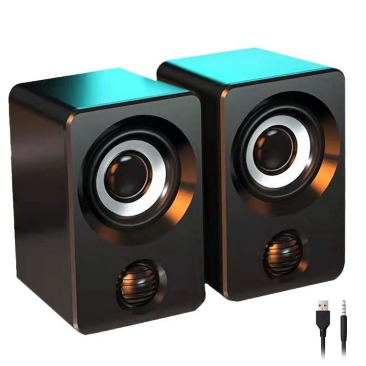 Boxe PC 2.0, Techmoon®, RMS：6W （2 x 3W）, Bluetooth 5.0, USB&Aux-in ...