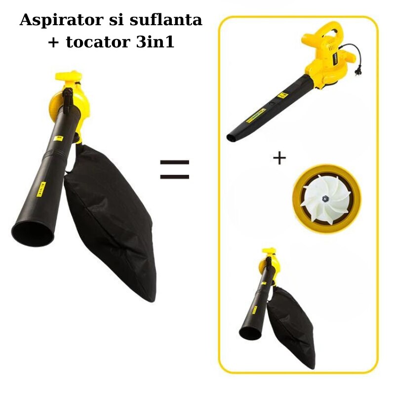 Aspirator Frunze 3000W cu Tocator si Suflanta – Performanta si ...