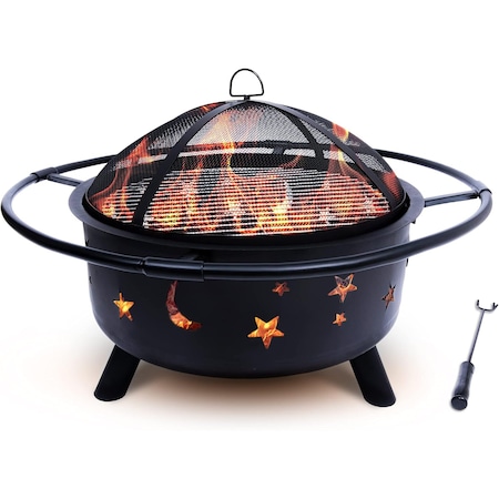 Gratar cu Vatra de Foc pentru Gradina - Semineu Exterior 75 cm Diametru ...