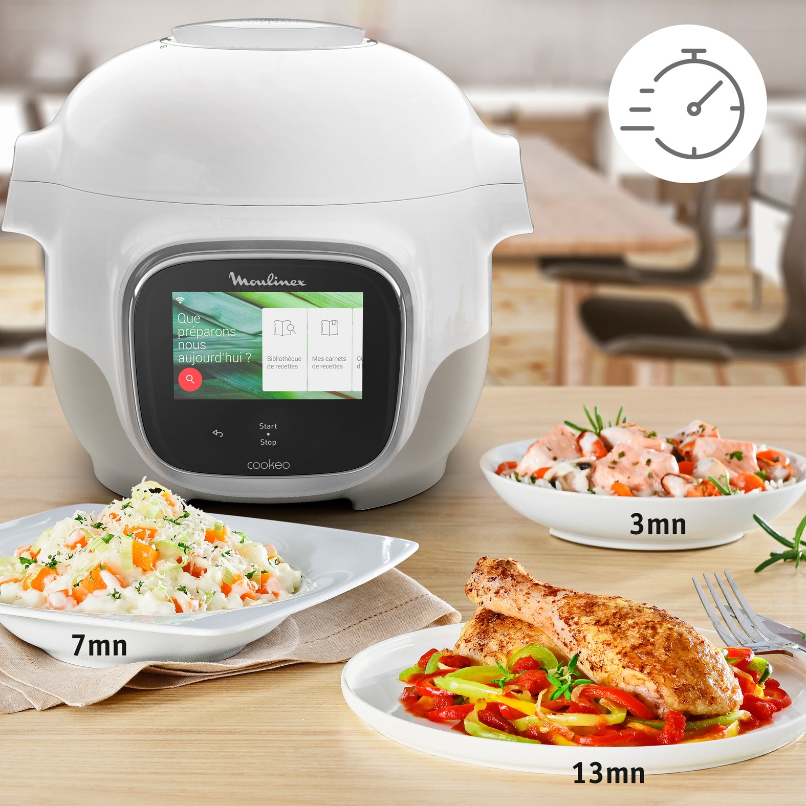 Moulinex YY5132FB Multicooker. Conectivitate WiFi, ecran tactil, retete ...
