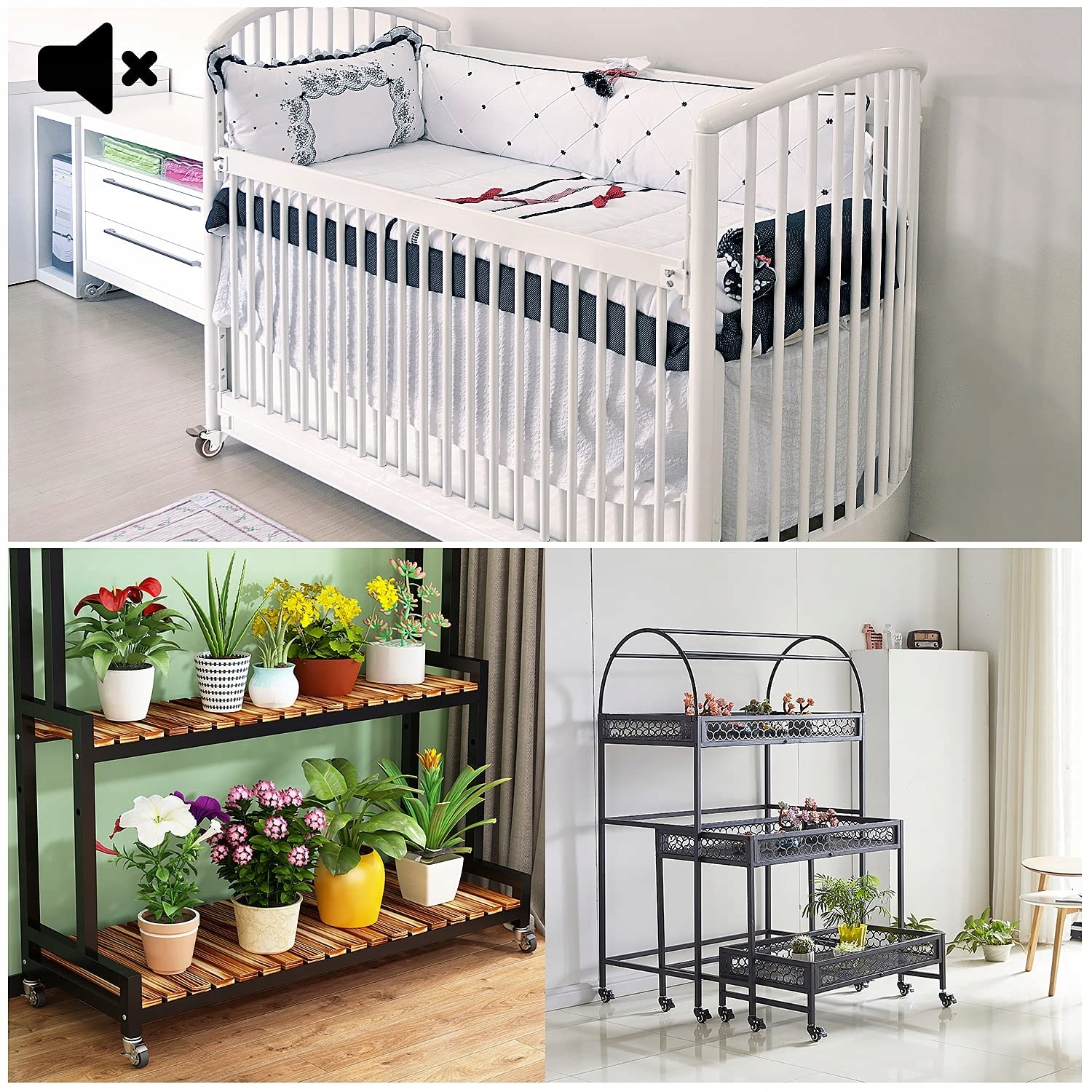 Set 4 roti pivotante pentru mobilier, cauciuc, cu frana, 27kg, argintiu ...