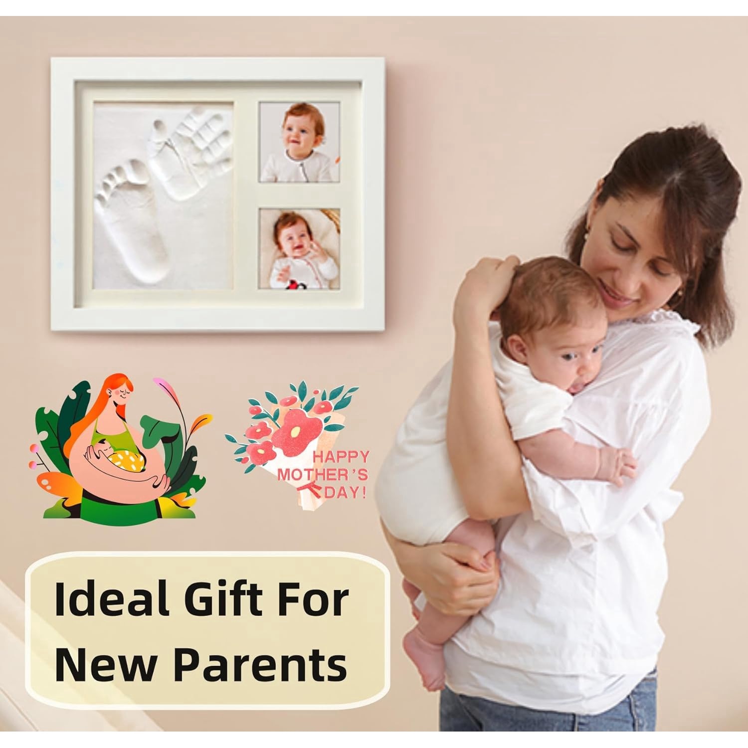 Kit amprenta mulaj manuta sau piciorus bebe, Puepoul, 23x28cm, Pretuiti ...