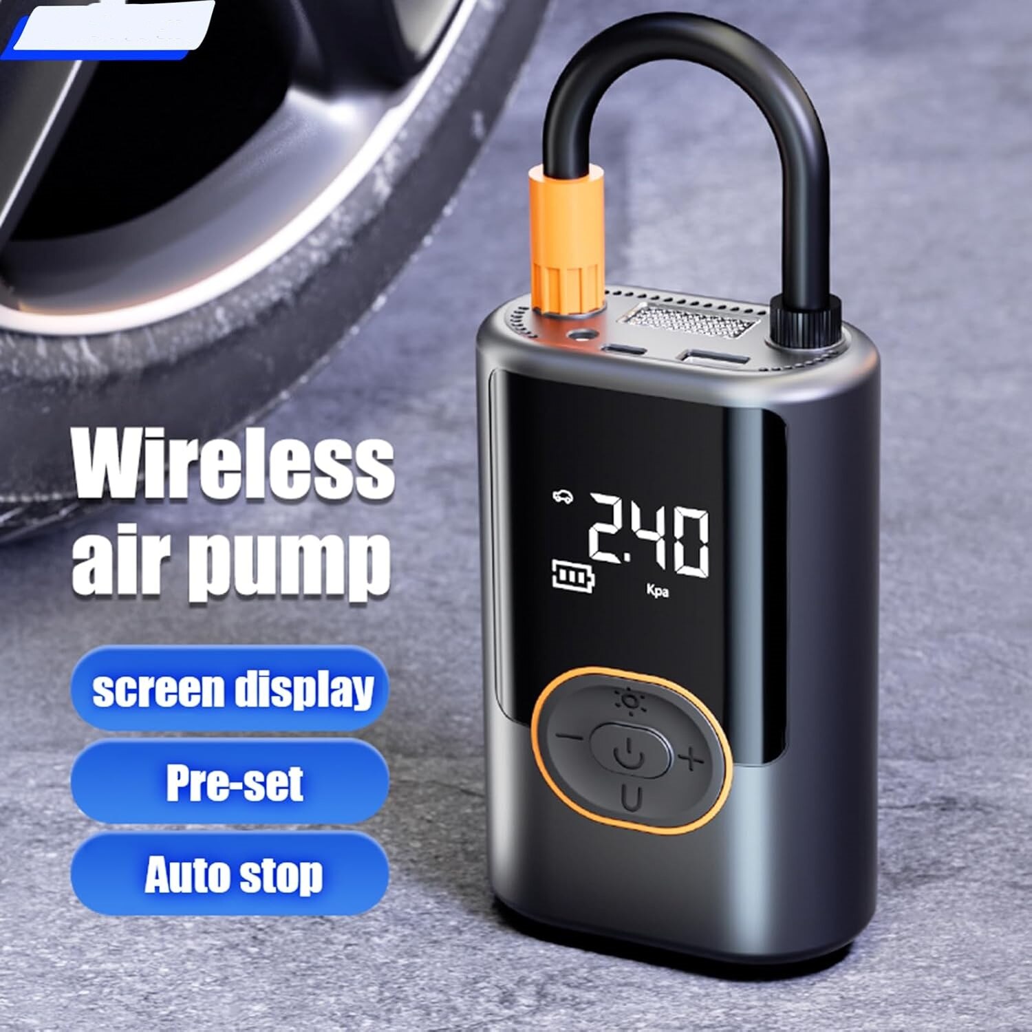 Compresor auto portabil cu acumulator 3600mAh Power Bank, GOSTOCK ...