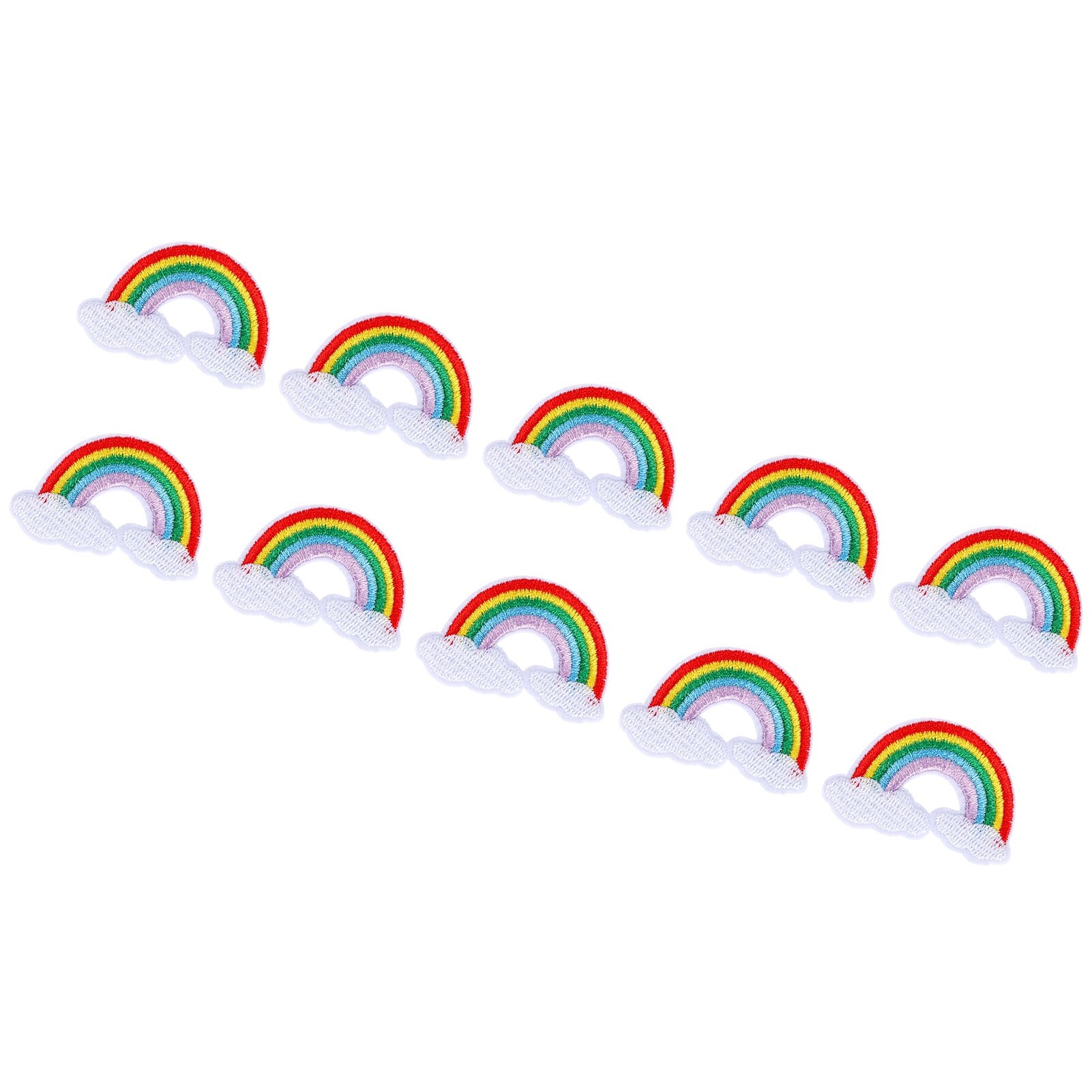 Set 10 Piese petice Colorate cu Model Nor si Curcubeu, 2mm - eMAG.ro