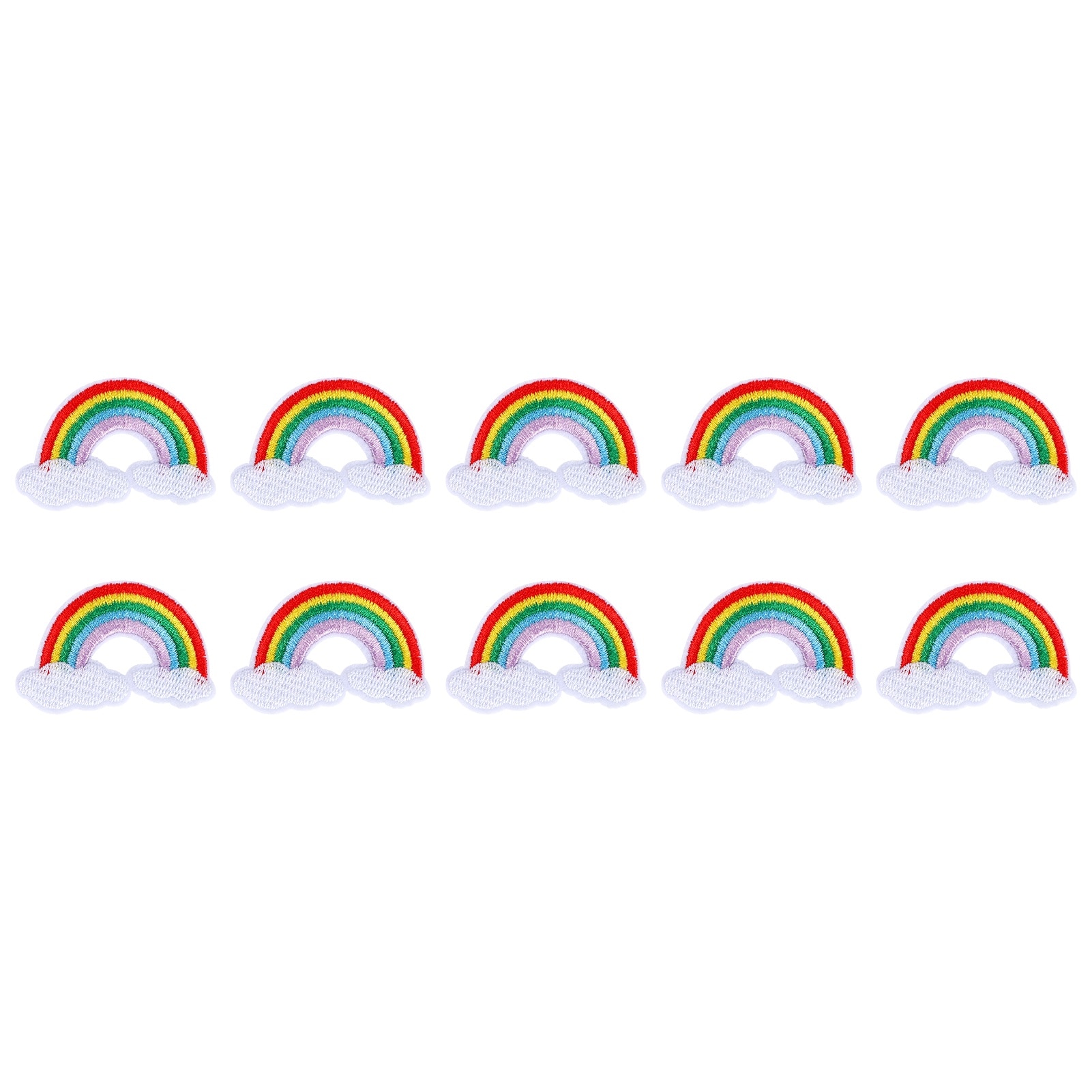 Set 10 Piese petice Colorate cu Model Nor si Curcubeu, 2mm - eMAG.ro