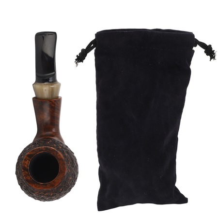 Pipa de fumat din lemn de briar cu filtru de carbon 9mm - eMAG.ro