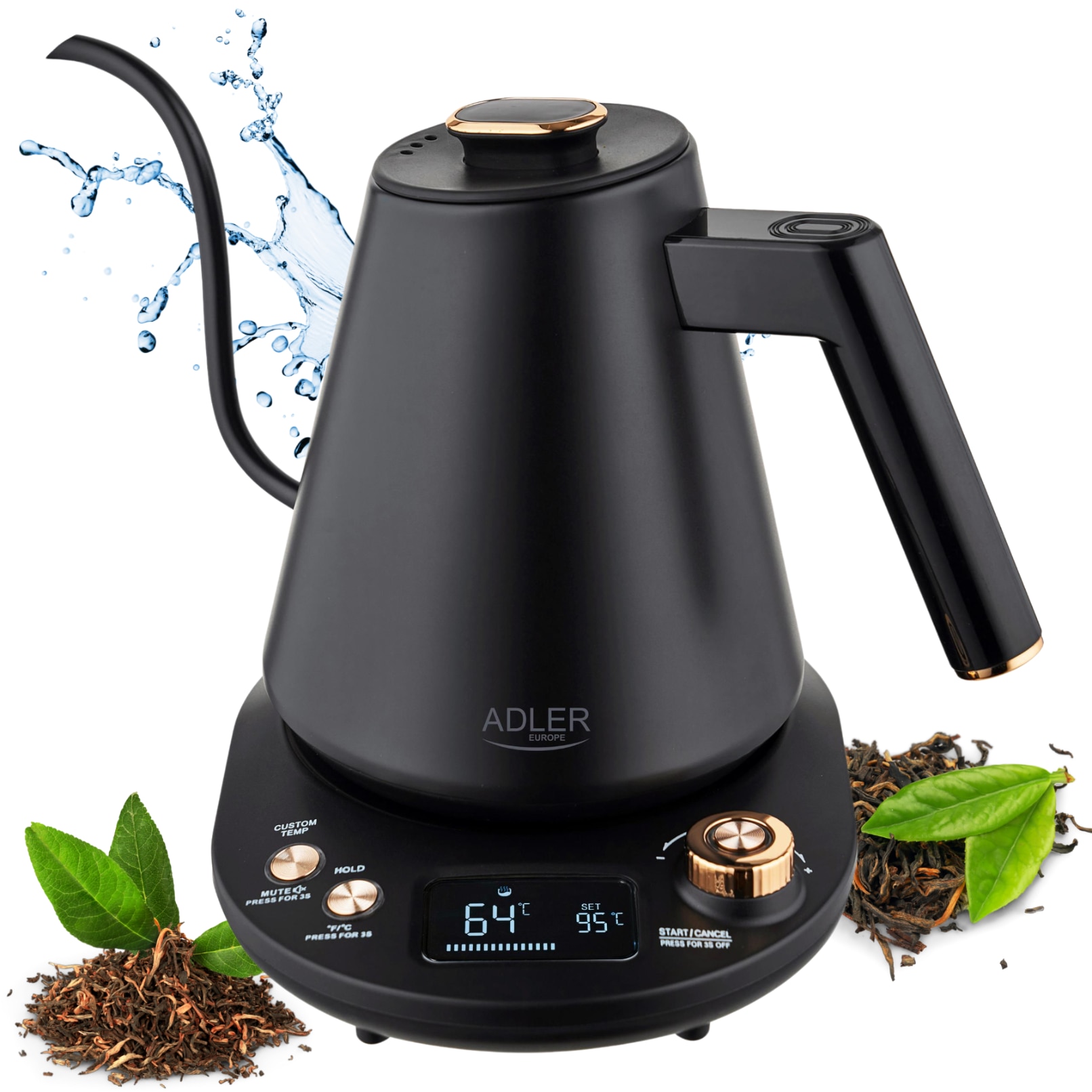 Ceainic electric, Alder, cu control al temperaturii, LED, 40-100°C ...