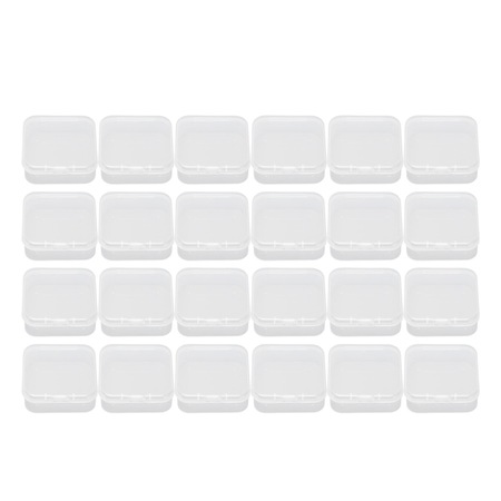 Set 24 cutii mini transparente pentru bijuterii, portabile, din plastic ...