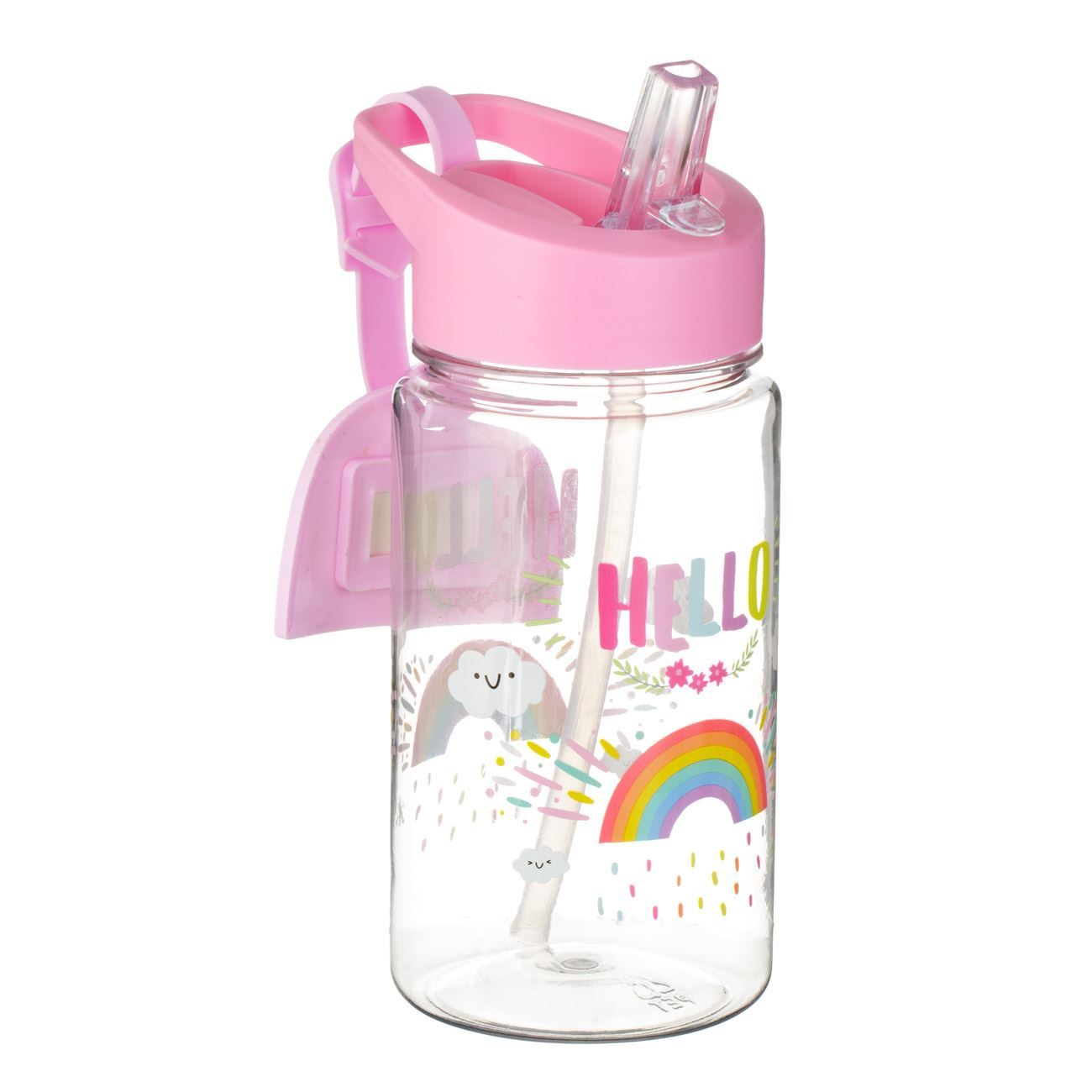 Sticla de Apa, Model Pop Up, Capacitate 440ml, Multicolor, Maner Inelar ...