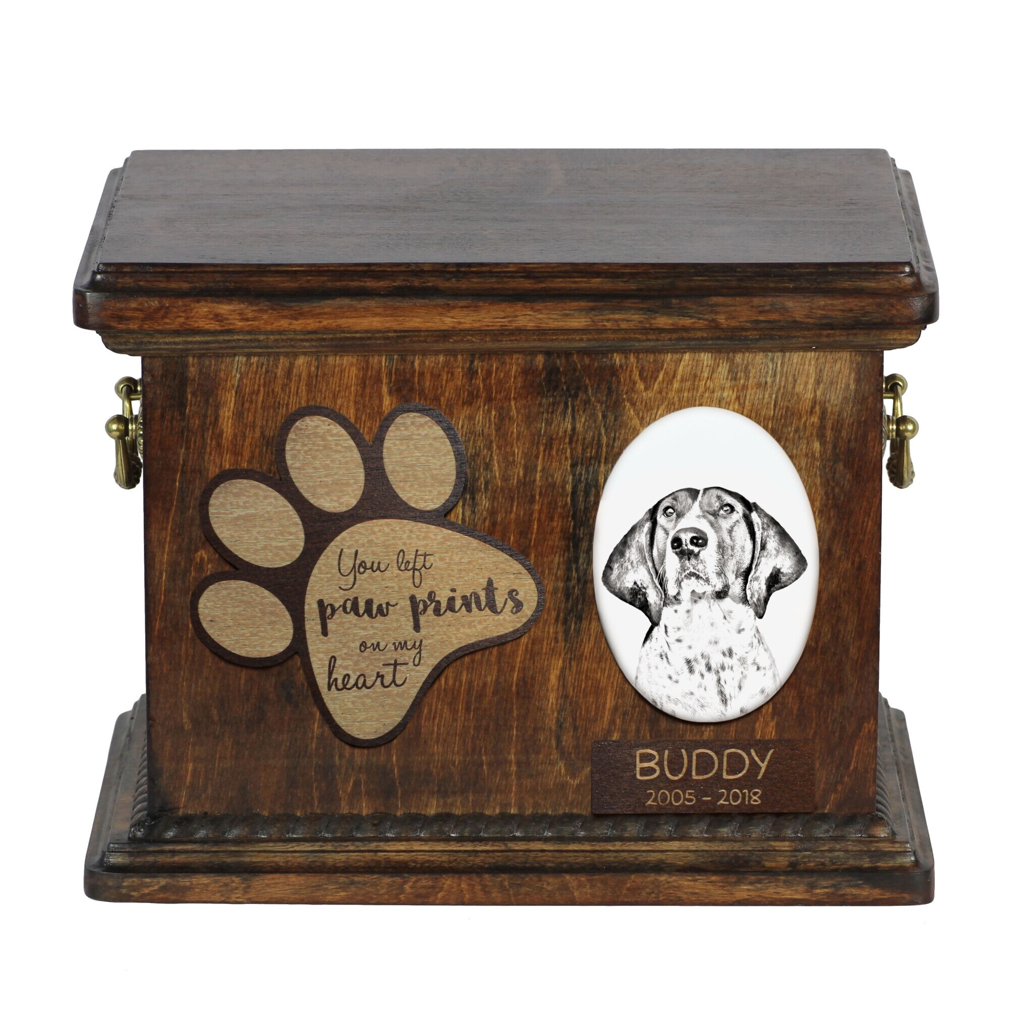 Urna personalizata pentru cenusa cainelui, Art-Dog, lemn de mesteacan ...