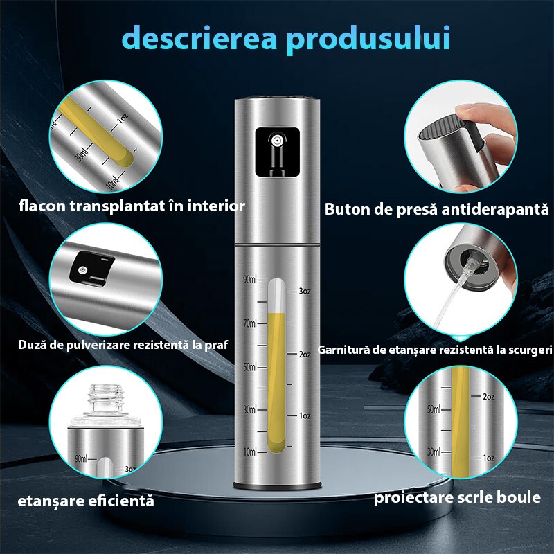 Pulverizator ulei si otet, sticla gradata, set cu palnie, WANDAVICTA ...