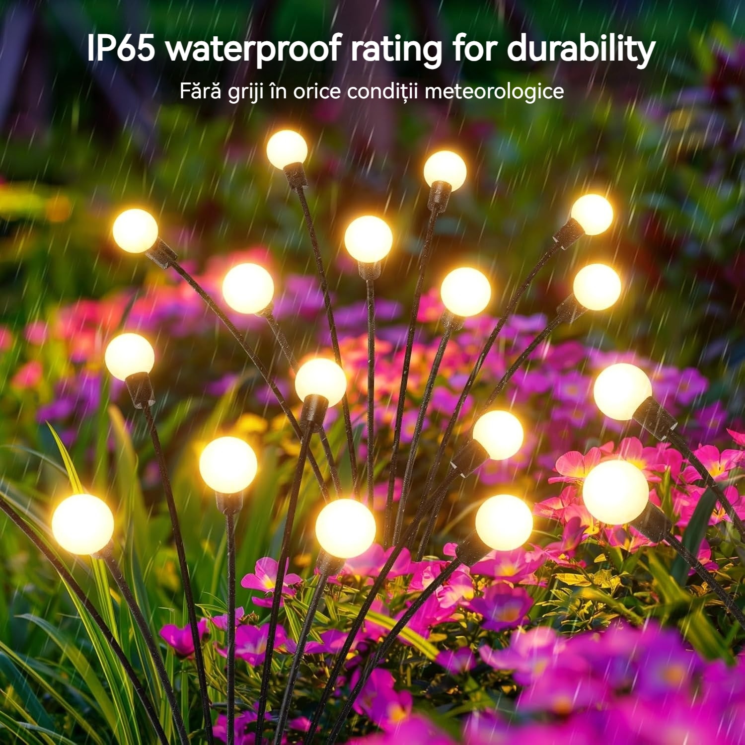 Lampi solare de gradina, set 4 buc, YSBER, 8 LED-uri, impermeabile IP67 ...