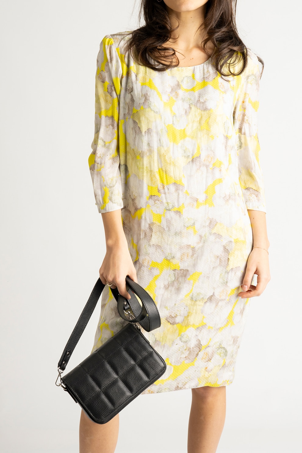 Massimo Castelli, Geanta crossbody de piele Grain, Negru - eMAG.ro