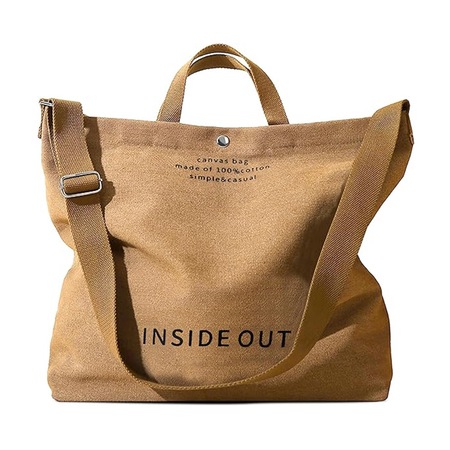 Geanta de umar canvas, maro, 44x38x14cm, multifunctionala - eMAG.ro