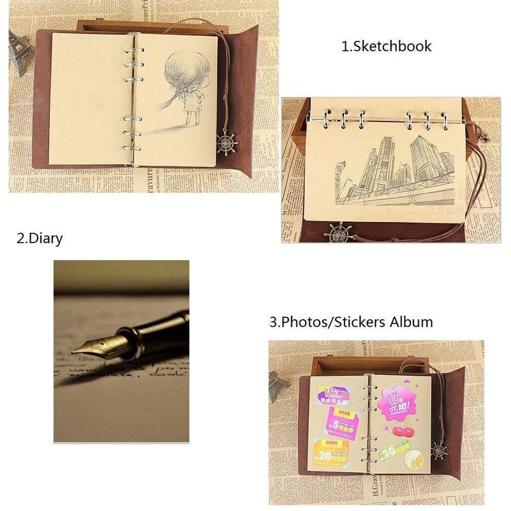 Jurnal reincarcabil Jormftte, piele sintetica, pagini albe, 21x15cm ...