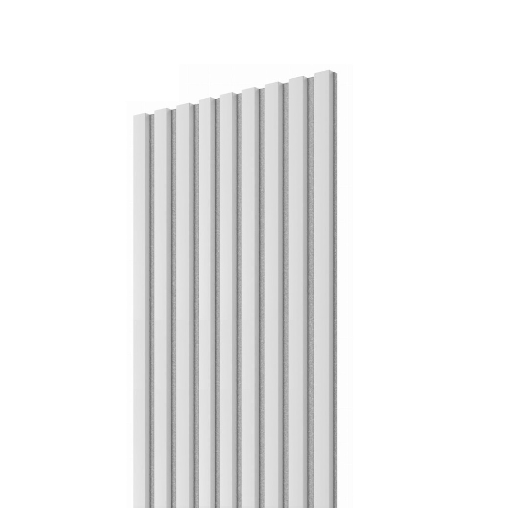 Riflaj MDF decorativ LDA PREMIUM de tip Panou Acoustic, ALB cu suport ...