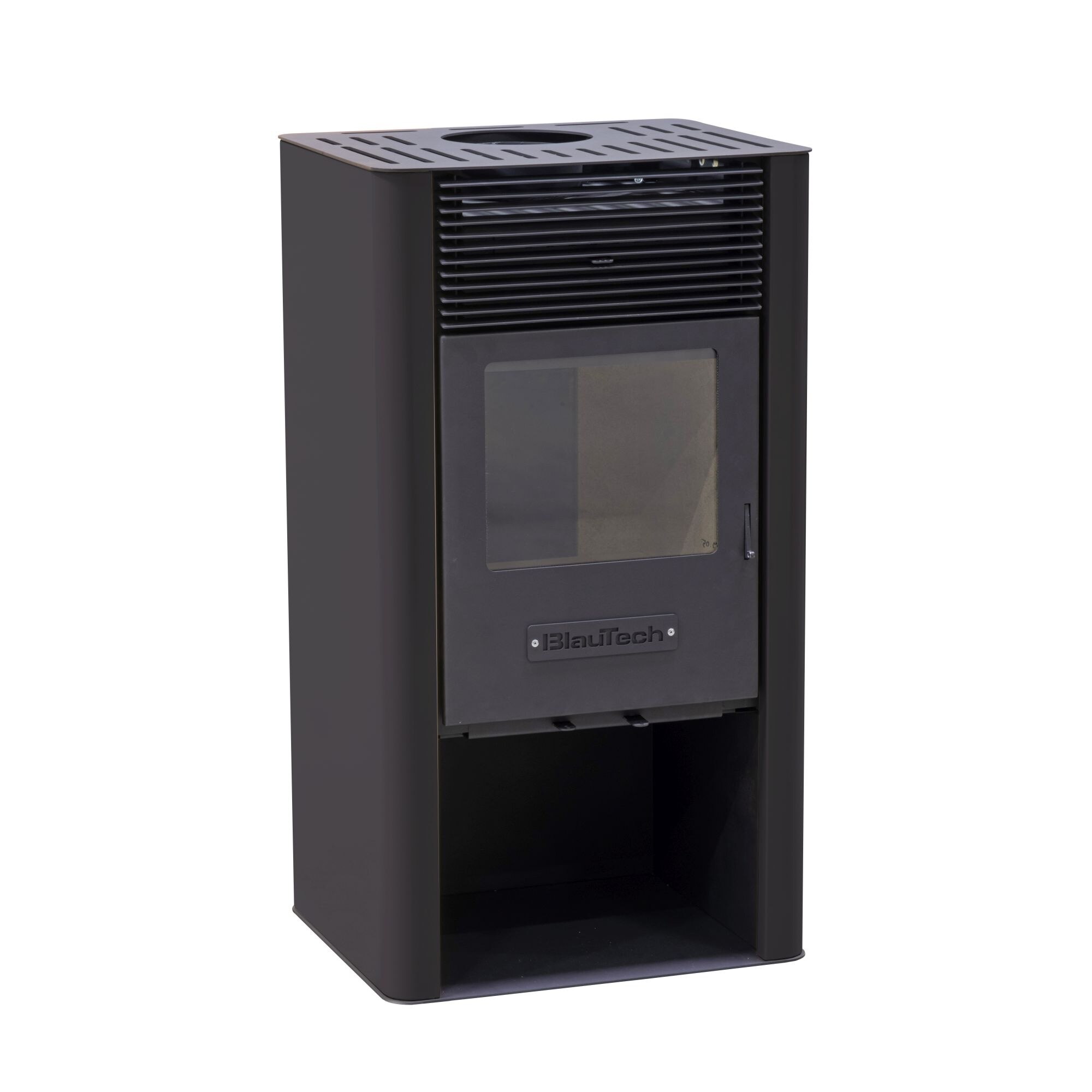 Semineu pe lemne 6 kW cu geam termoizolanta log negru MSKA6-FBL ...