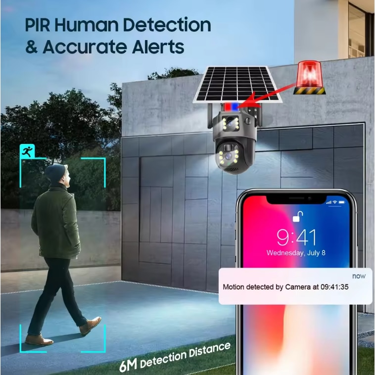 Camera Video 4G V380 Pro 8MP cu Panou Solar, 12000 mAh baterie - eMAG.ro