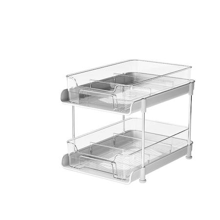 Organizator multifunctional, acrilic transparent, cu sertare glisante ...