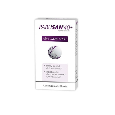 Supliment alimentar Parusan 40+, pentru par, unghii si piele, 42 ...