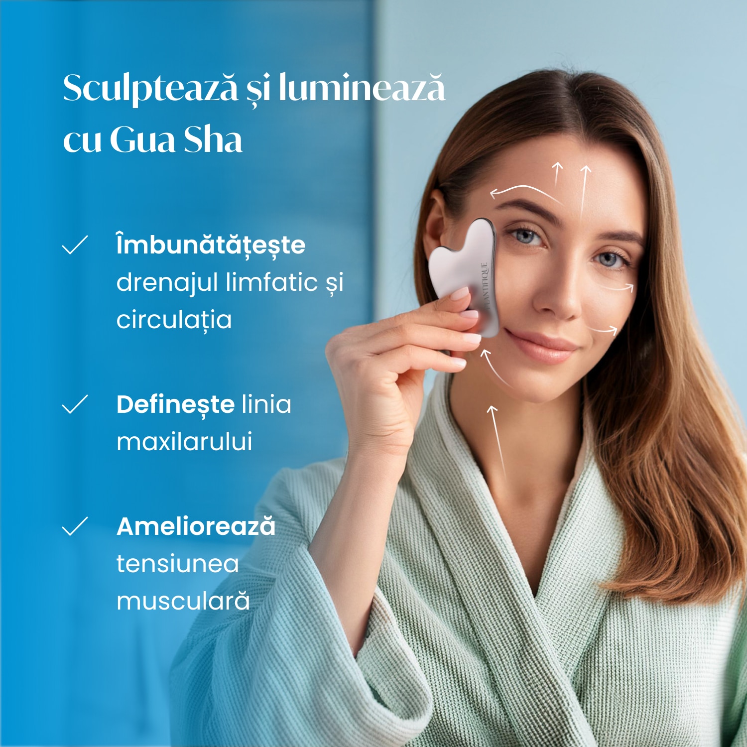 Aparat de Masaj Gua Sha Inox Non-Poros, Lifting Natural - PLANTIFIQUE ...