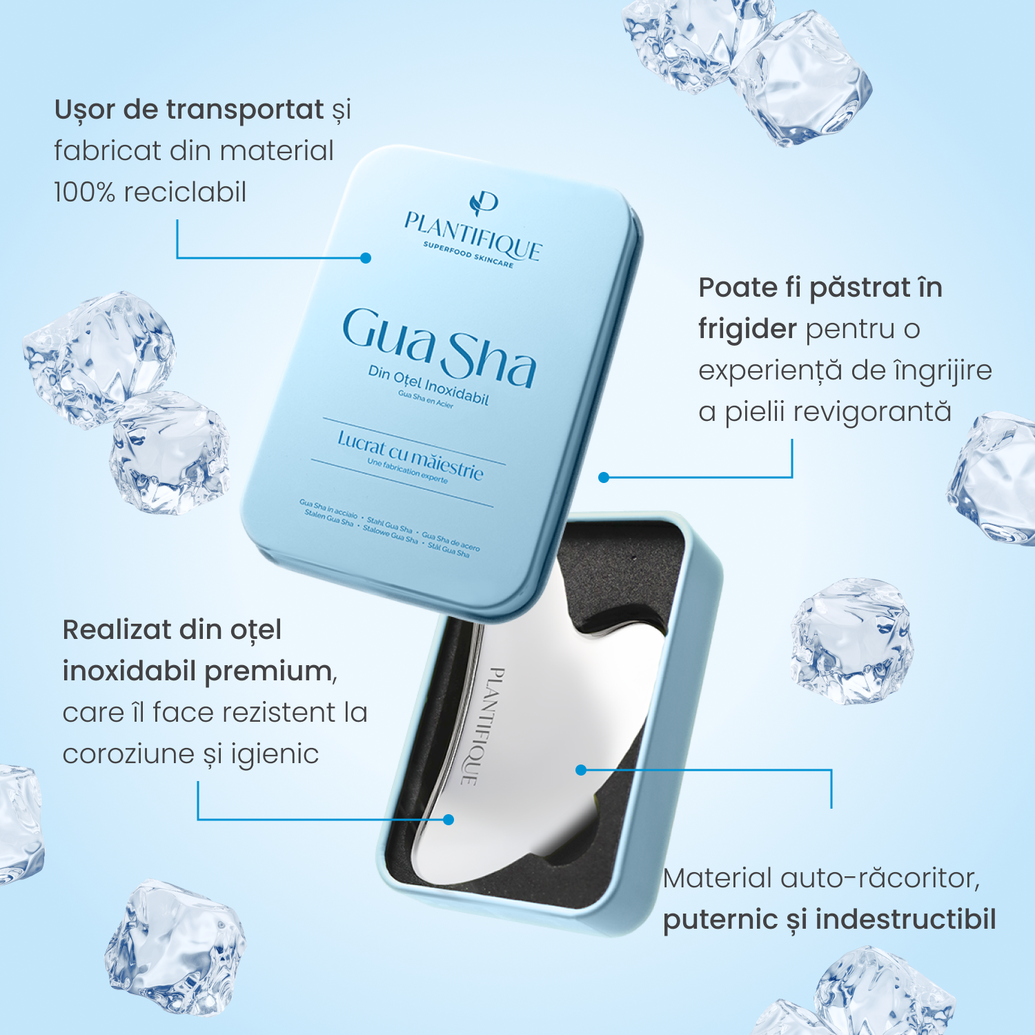 Aparat de Masaj Gua Sha Inox Non-Poros, Lifting Natural - PLANTIFIQUE ...