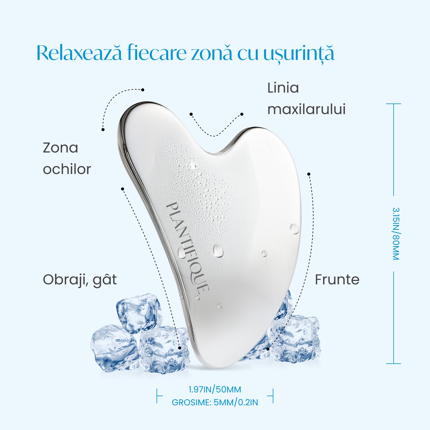 Aparat de Masaj Gua Sha Inox Non-Poros, Lifting Natural - PLANTIFIQUE ...