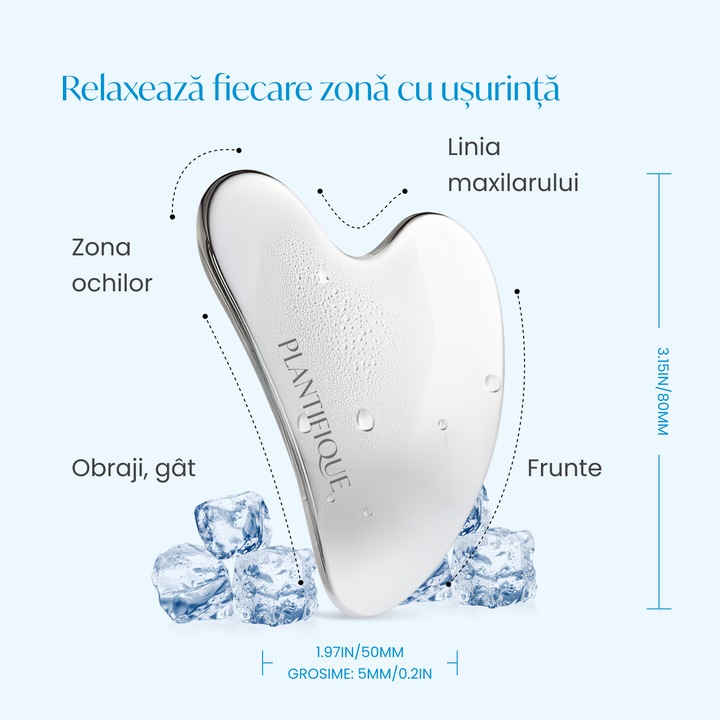 Aparat de Masaj Gua Sha Inox Non-Poros, Lifting Natural - PLANTIFIQUE ...