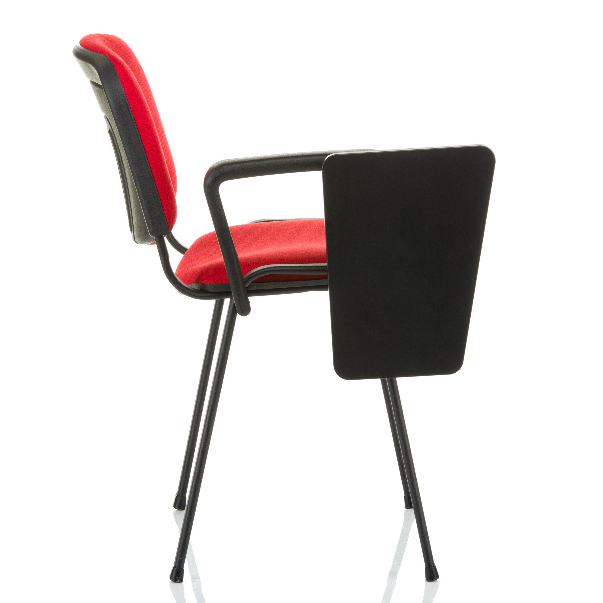 Scaun conferinta cu masuta FELICIA M Rosu, stofa, suprapozabil, cadru ...