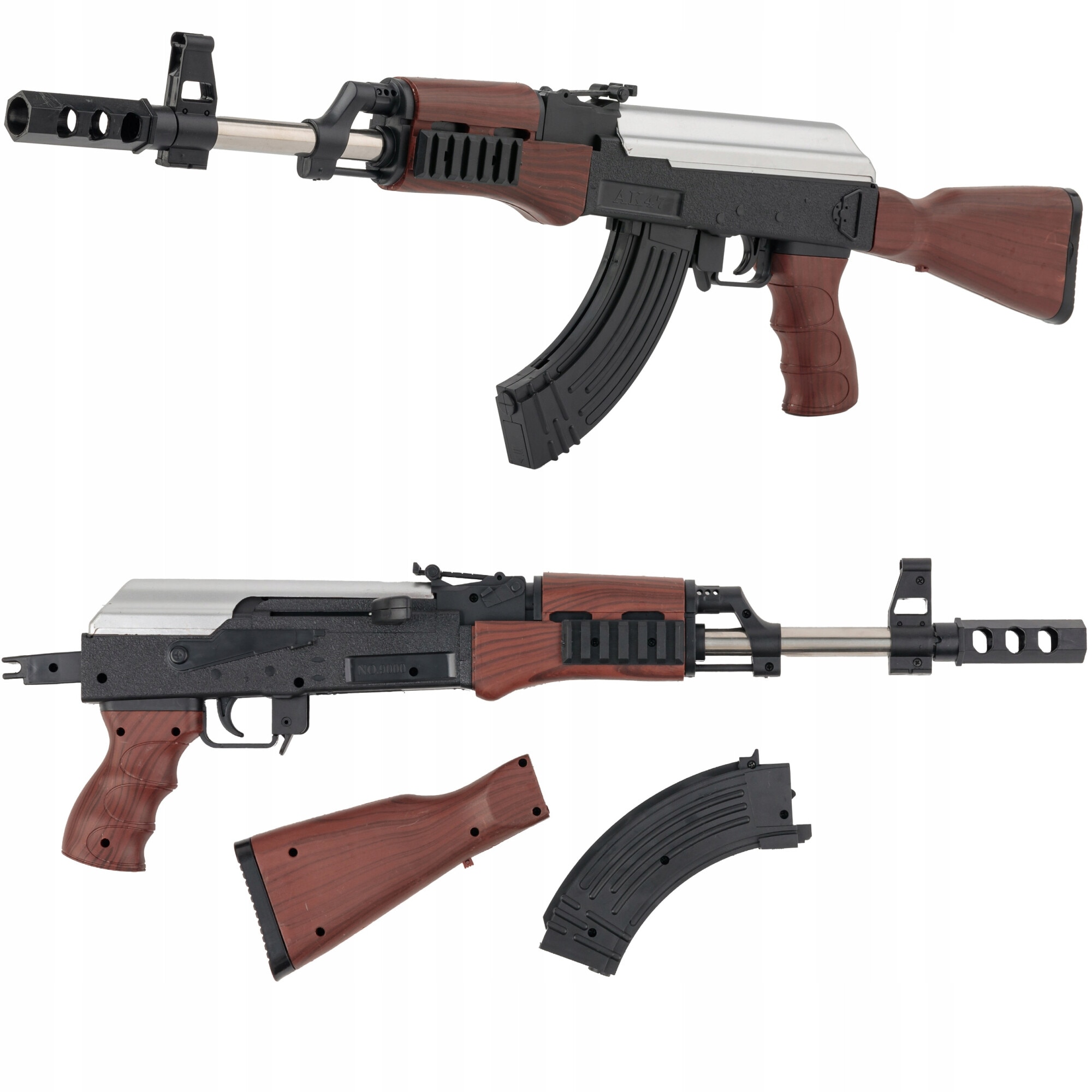Pusca de jucarie AK47 Carabina, MAT Group, 800 bile, 64x18cm, plastic ...