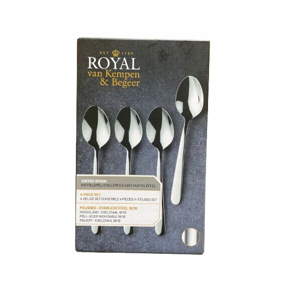 Set 4 lingurite cafea Royal van Kempen & Begeer, inox 18/10, 15.4cm ...