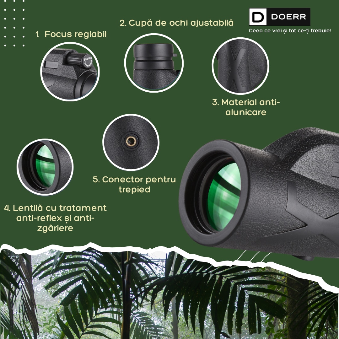 Monoclu profesional, Vision PLUS, Doerr, cu trepied, Rezistent la apa ...