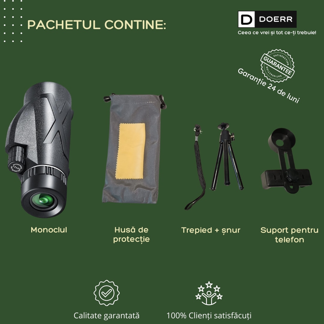 Monoclu profesional, Vision PLUS, Doerr, cu trepied, Rezistent la apa ...