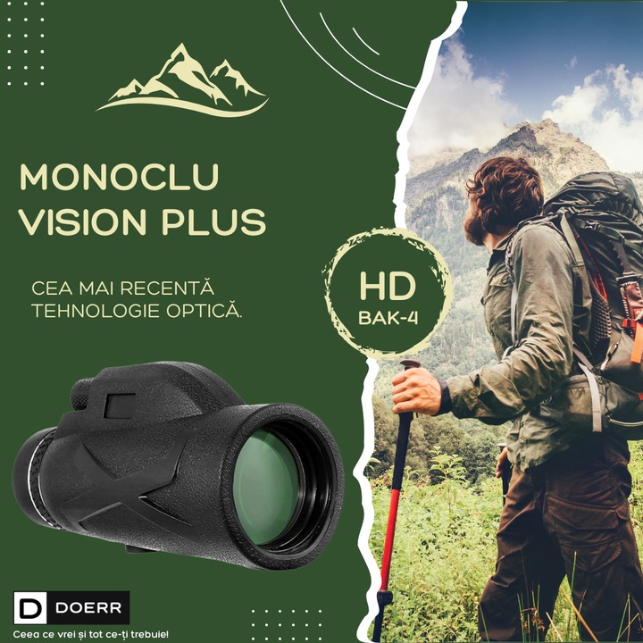 Monoclu profesional, Vision PLUS, Doerr, cu trepied, Rezistent la apa ...