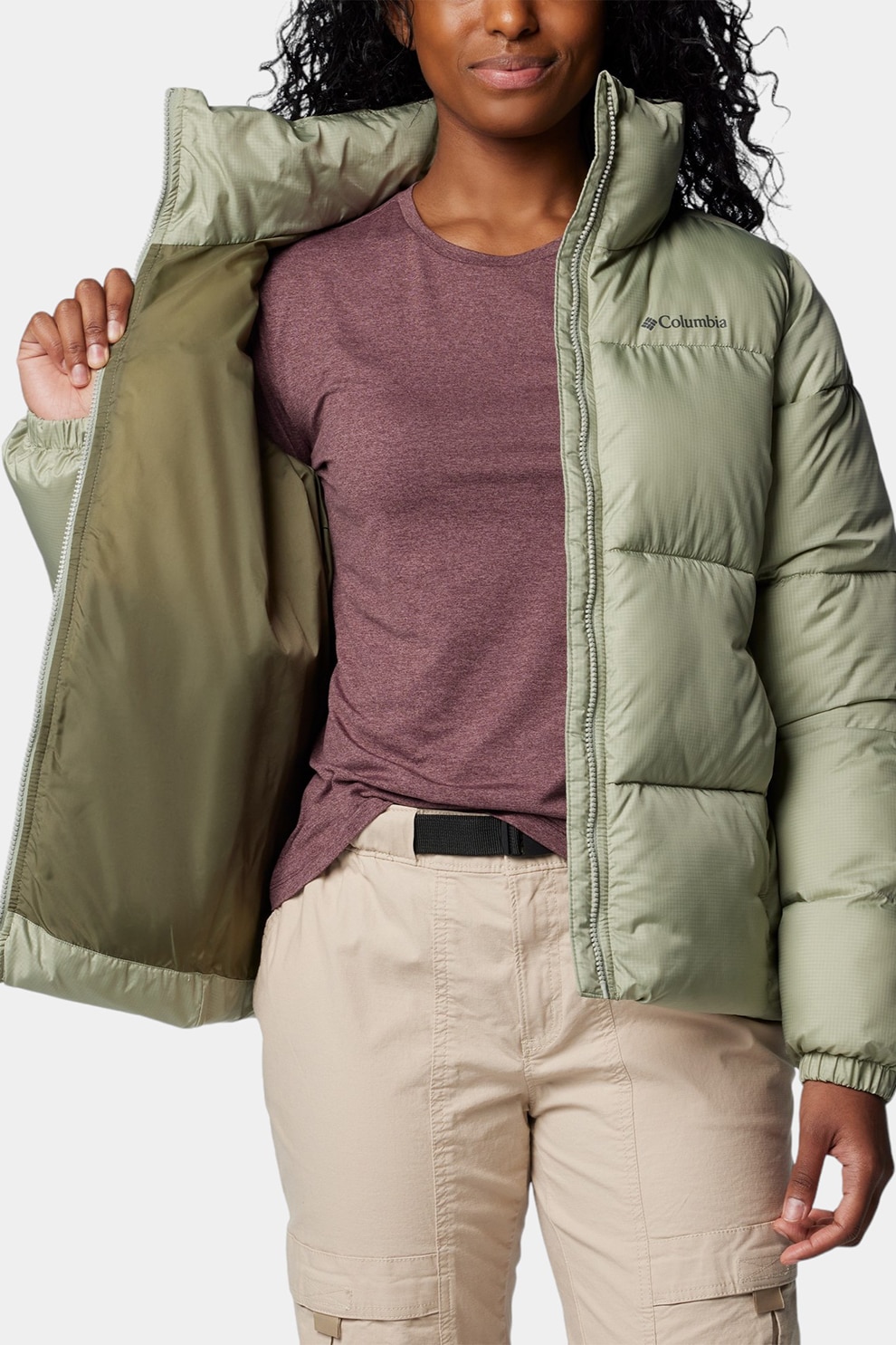 Columbia, Geaca cu vatelina Puffect II, Verde pal, XS - eMAG.ro