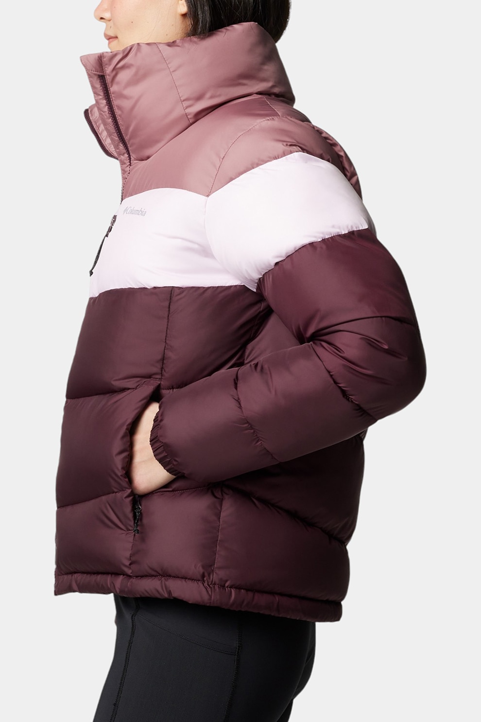 Columbia, Geaca cu model colorblock Puffect™ II, Alb, Violet inchis, M ...