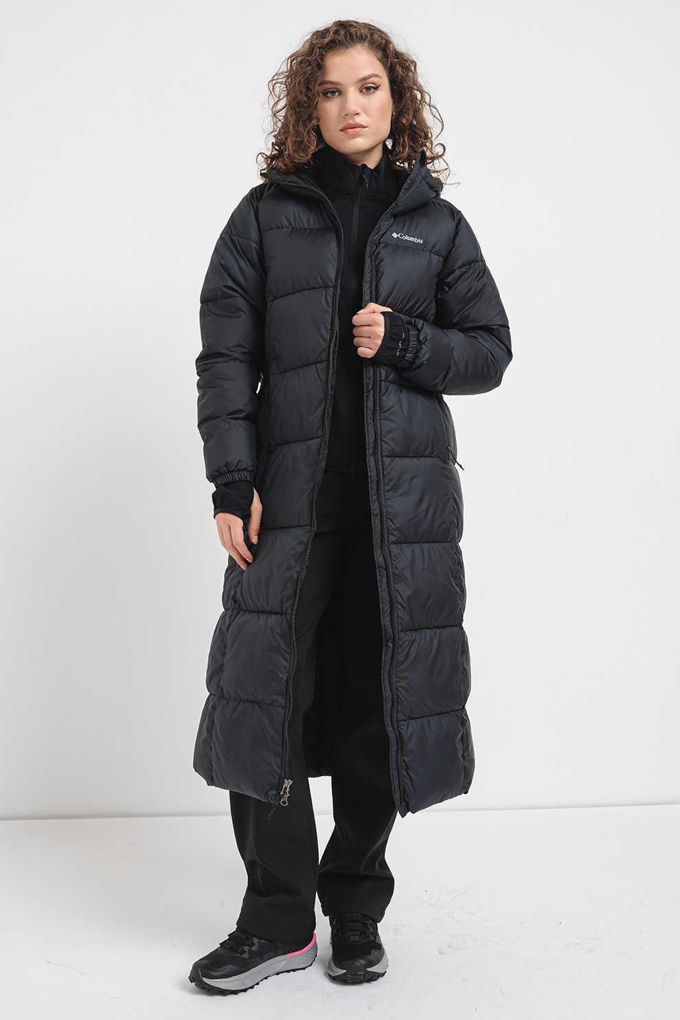 Columbia, Geaca lunga cu vatelina Puffect ||, Negru, XL - eMAG.ro