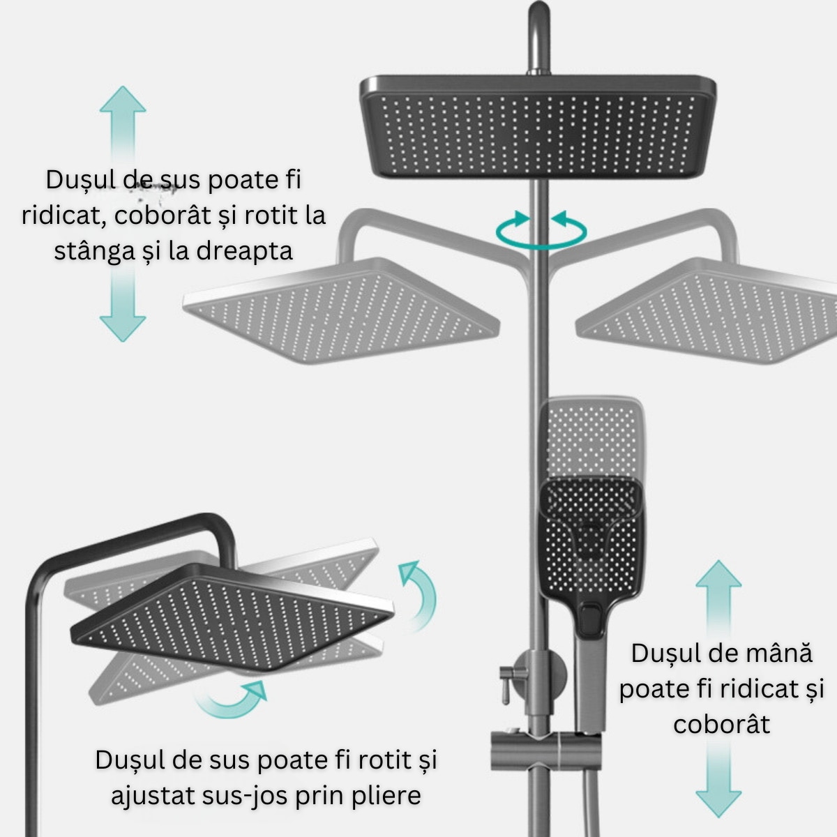 Set de dus cu Iluminare LED si afisaj Digital al Temperaturi, coloana ...