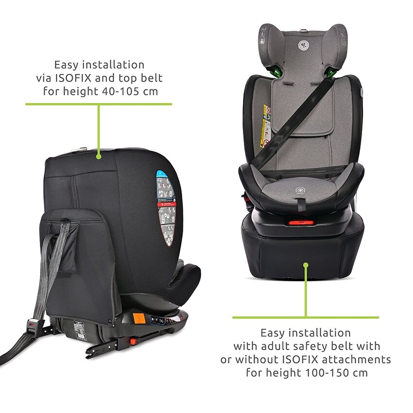 Стол за кола Lorelli ARES, Isofix, 40-150 cm, I-Size, 360 Anti Rebound ...