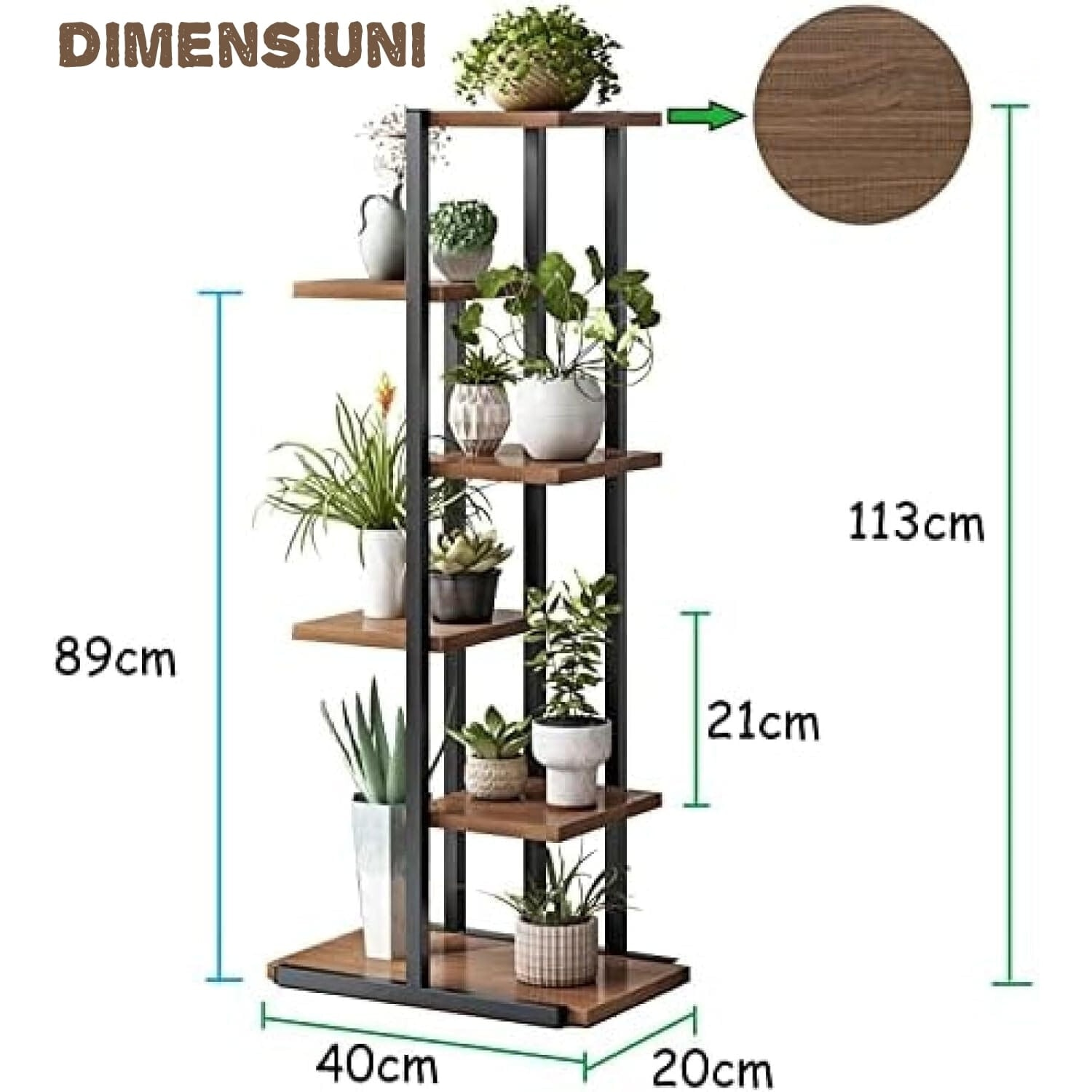 Stand de flori DIGIMAT®, pentru interior/ Teresa/ Living / Gradina, 6 ...