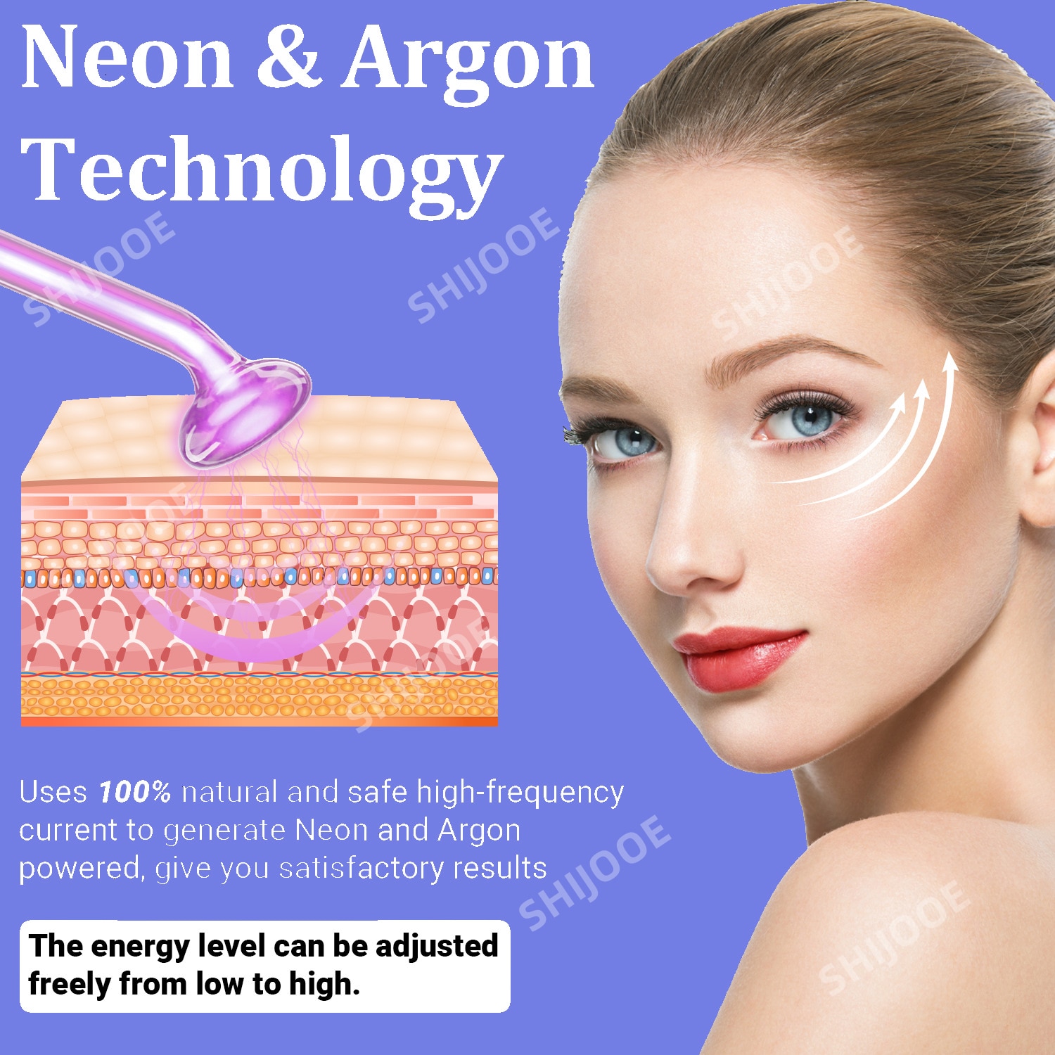 Electroderm Устройство за козметично лечение，SHIJOOE，преносимо，високочестотна аргонова ...