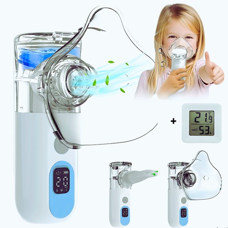 Aparat Aerosoli D&K, Nebulizator Ultrasonic, Portabil, Ultra Silentios, Tehnologie MESH, Functie ...